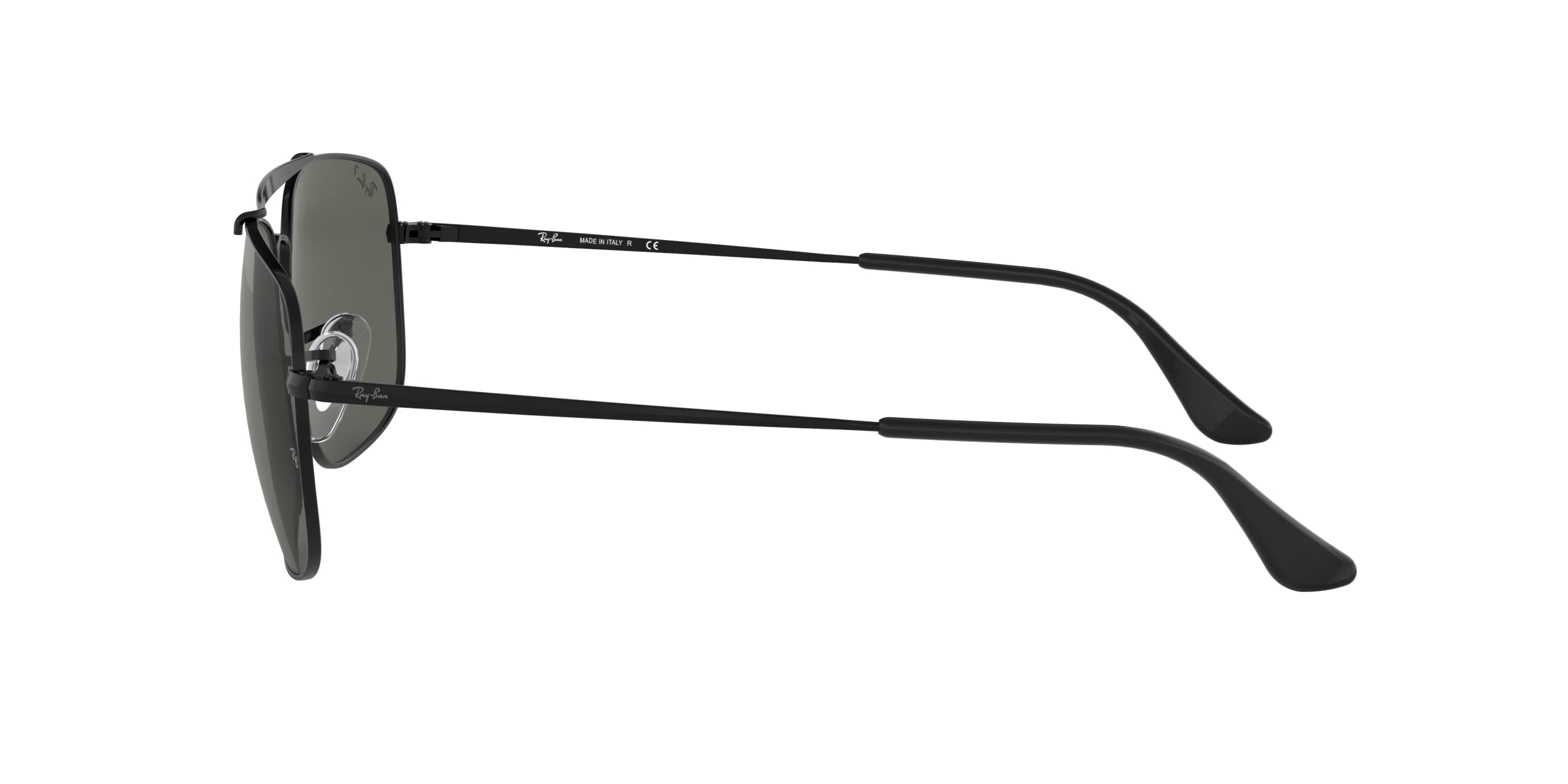 Ray-Ban Men's RB3560 The Colonel Square Sunglasses, Black/Polarized G-15 Green, 61 mm