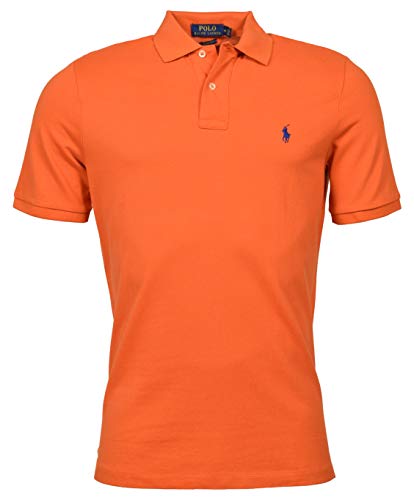Polo Ralph Lauren Men's Classic Fit Mesh Polo Shirt (Small, College Orange)