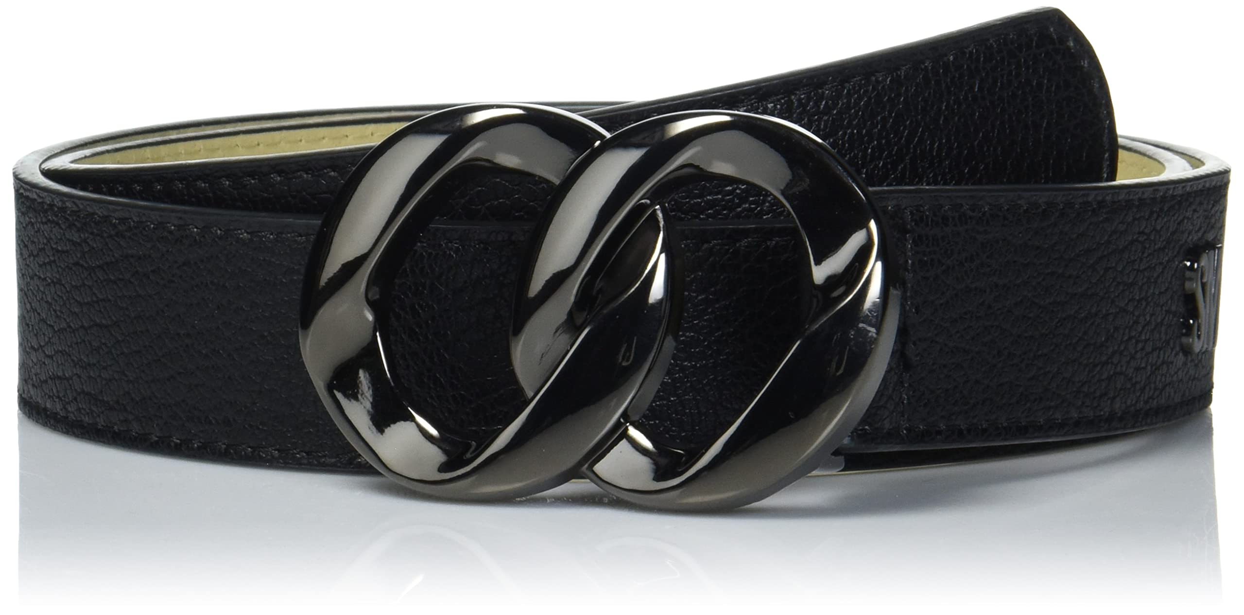 Steve Madden womens Steve Madden Women's Double Link Buckle Belt, Black Belt, Black/Hematite, Medium US