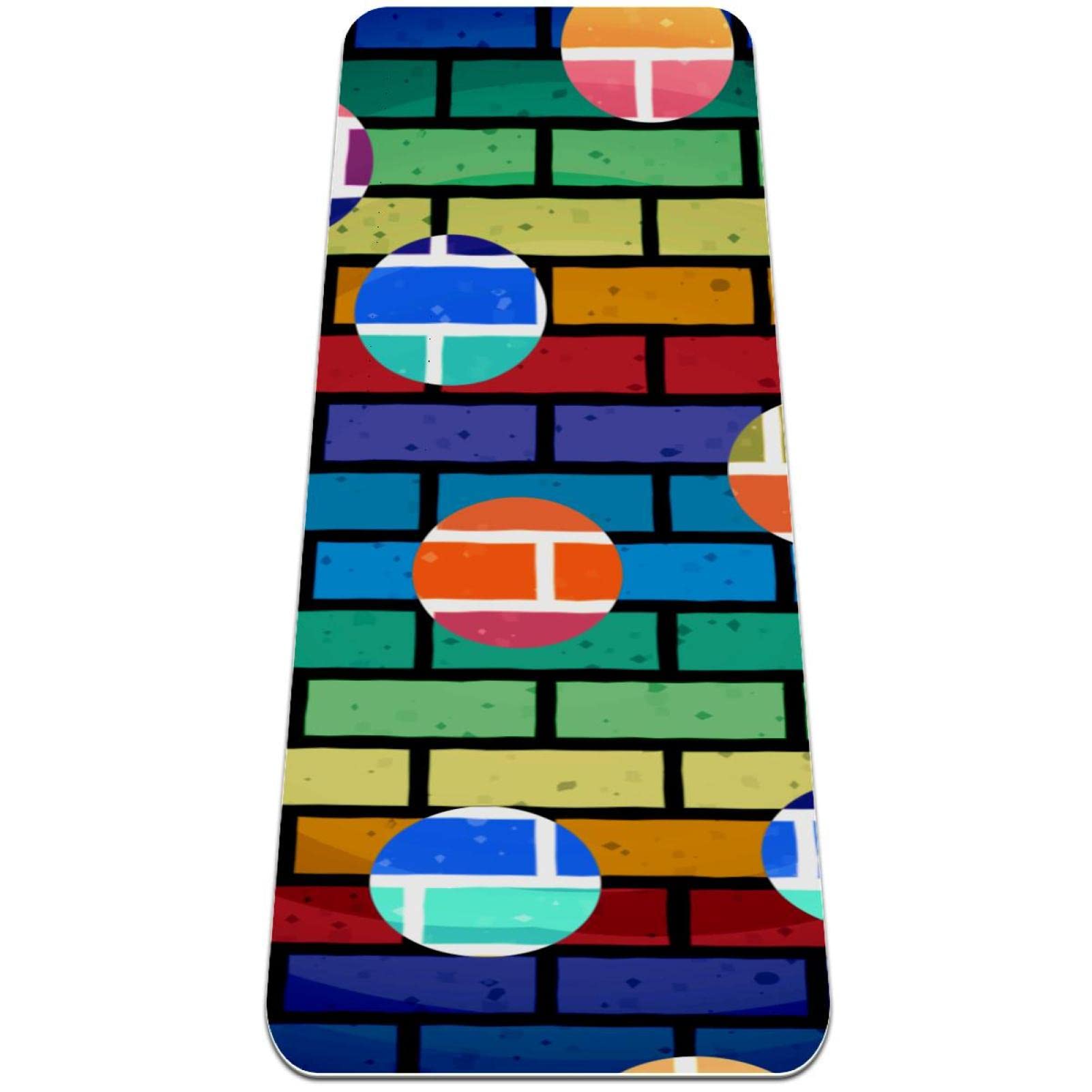 Yoga Mat, Yoga Mats for Home Workout, Workout Mat, Exercise Mats, Pilates Mat, Wall Colorful Dot