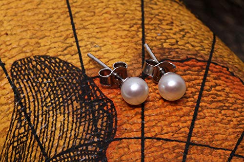 Rakumi Tiny Pearl Studs Earrings Sterling Silver AAAA Round 3mm White Freshwater Cultured Pearl Earrings Studs for Girls
