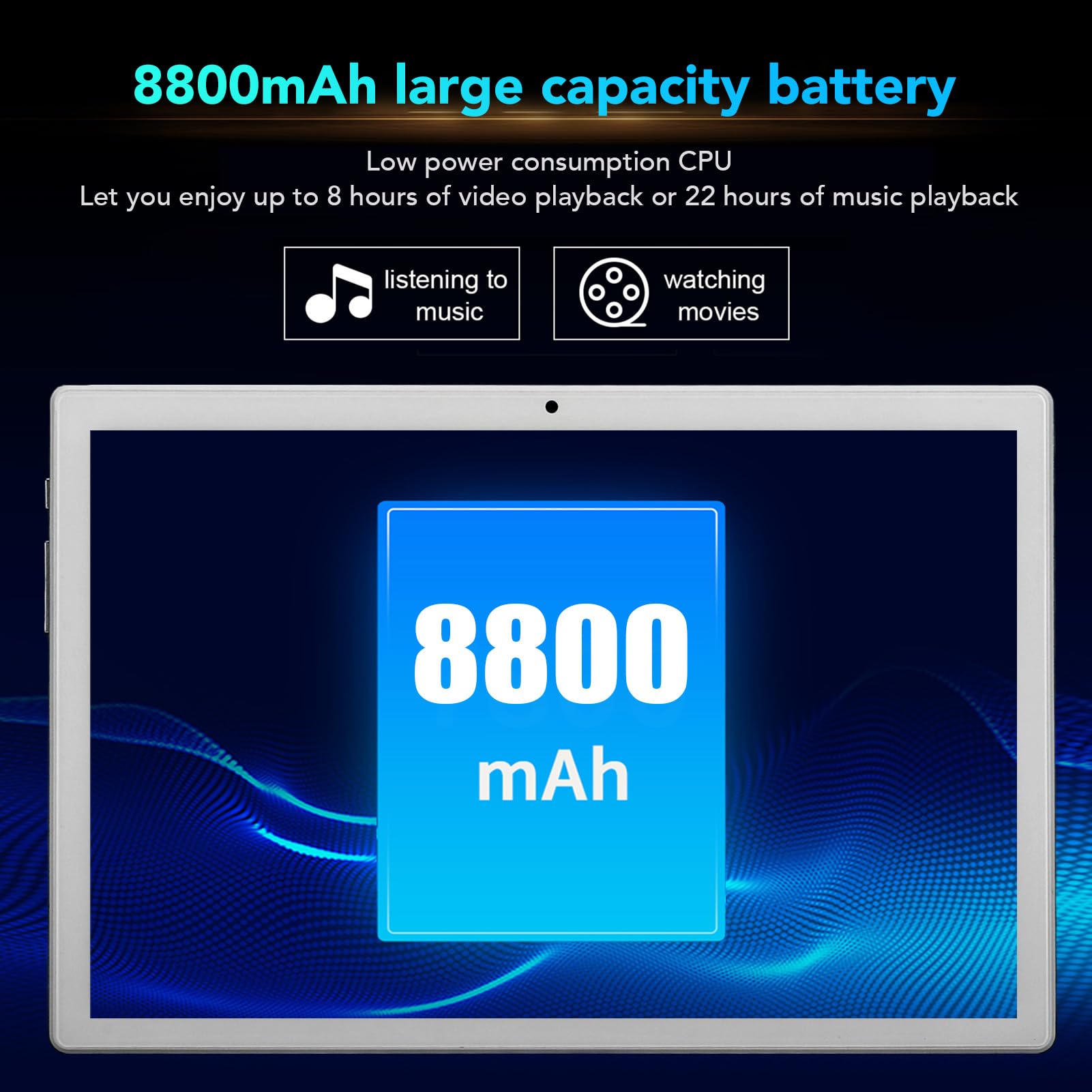 Septpenta 10.1β 128GBGB Tablet, 8GB RAM 128GB ROM Octa Core 4G LTE 8800mAh 2.4G 5G WiFi Tablet, 1920X1200 Resolution, Compact, Slim Design, Kid Friendly, Sturdy Metal Frame, Android 11.0(Green)