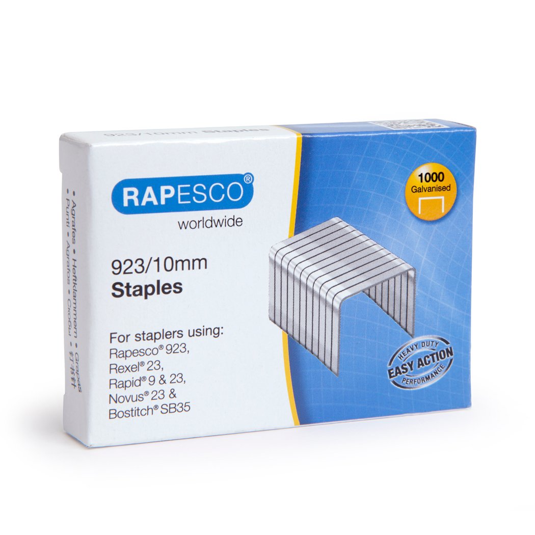 Rapesco HD-100 Stapler and 923/10mm Staple Set (1307), black with staples