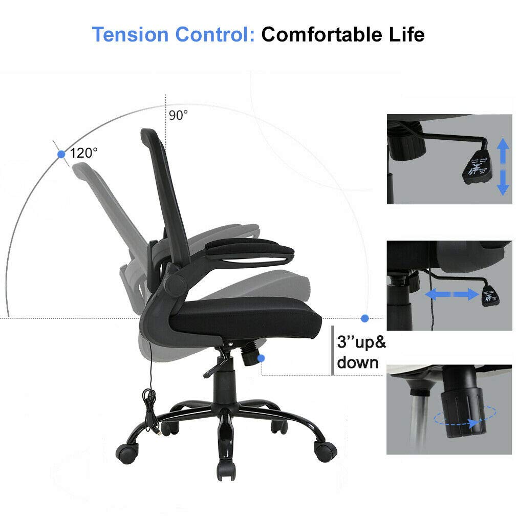 SuccessfulHome Ergonomic Office Chair, Home Office Desk Chair, Mesh Computer Chair with Lumbar Support, Ergonomic Desk Chair, Computer Chair, Computer Chair with Lumbar Support (Black)