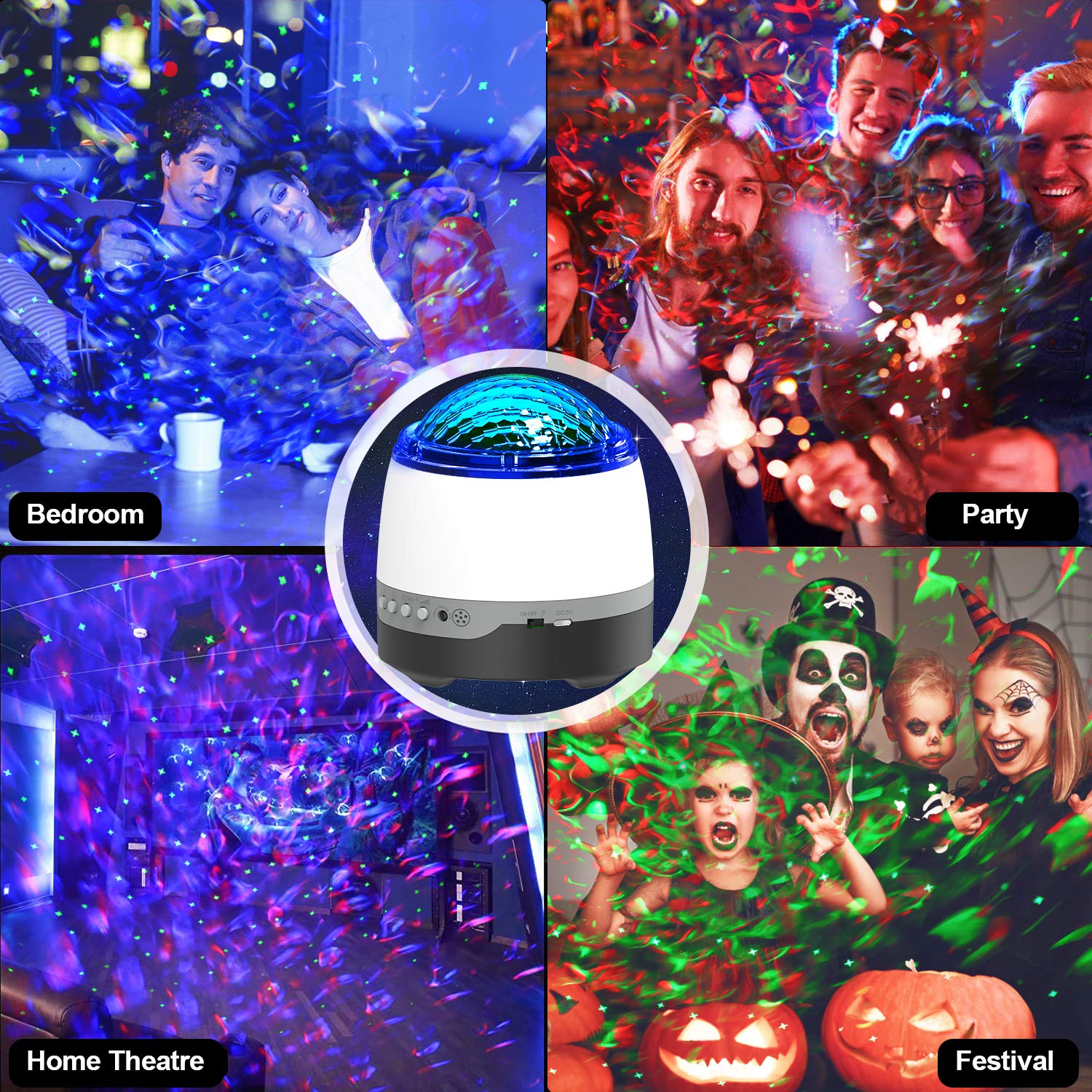 Star Projector,Galaxy Projector Night Light for Kids,Sleeping Soothing White Noise Sound Machine with Remote,Music Speaker,8 Soother Sounds,Timer,Ocean Wave Projector Light for Baby Adults Room