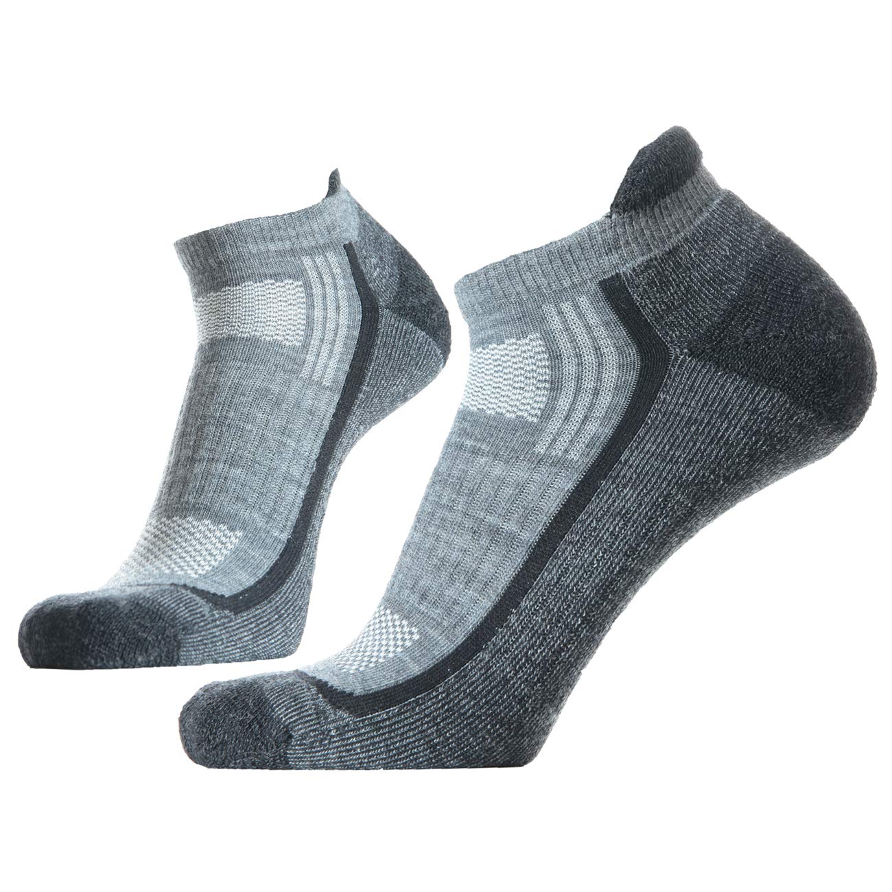 SOLAX 72% Men's Merino Wool Hiking Socks Outdoor Trail Trekking Cushioned Breathable Low Cut Ankle Socks 3 Pack