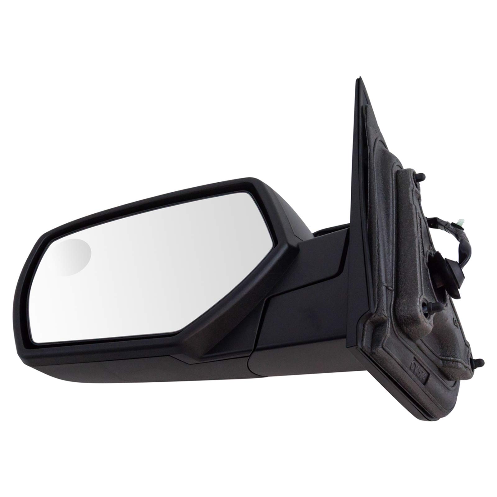 TRQ Mirror Power Heated Textured Black Driver Side Left LH for Chevy GMC Pickup Truck