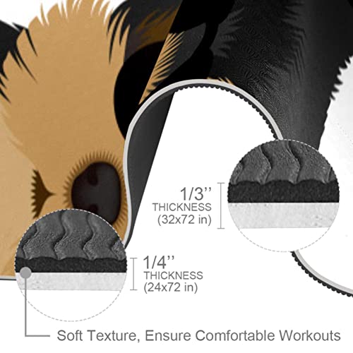 Yoga Mat, Yoga Mats for Home Workout, Workout Mat, Exercise Mats, Pilates Mat, Dog Wear Sunglasses Xmas