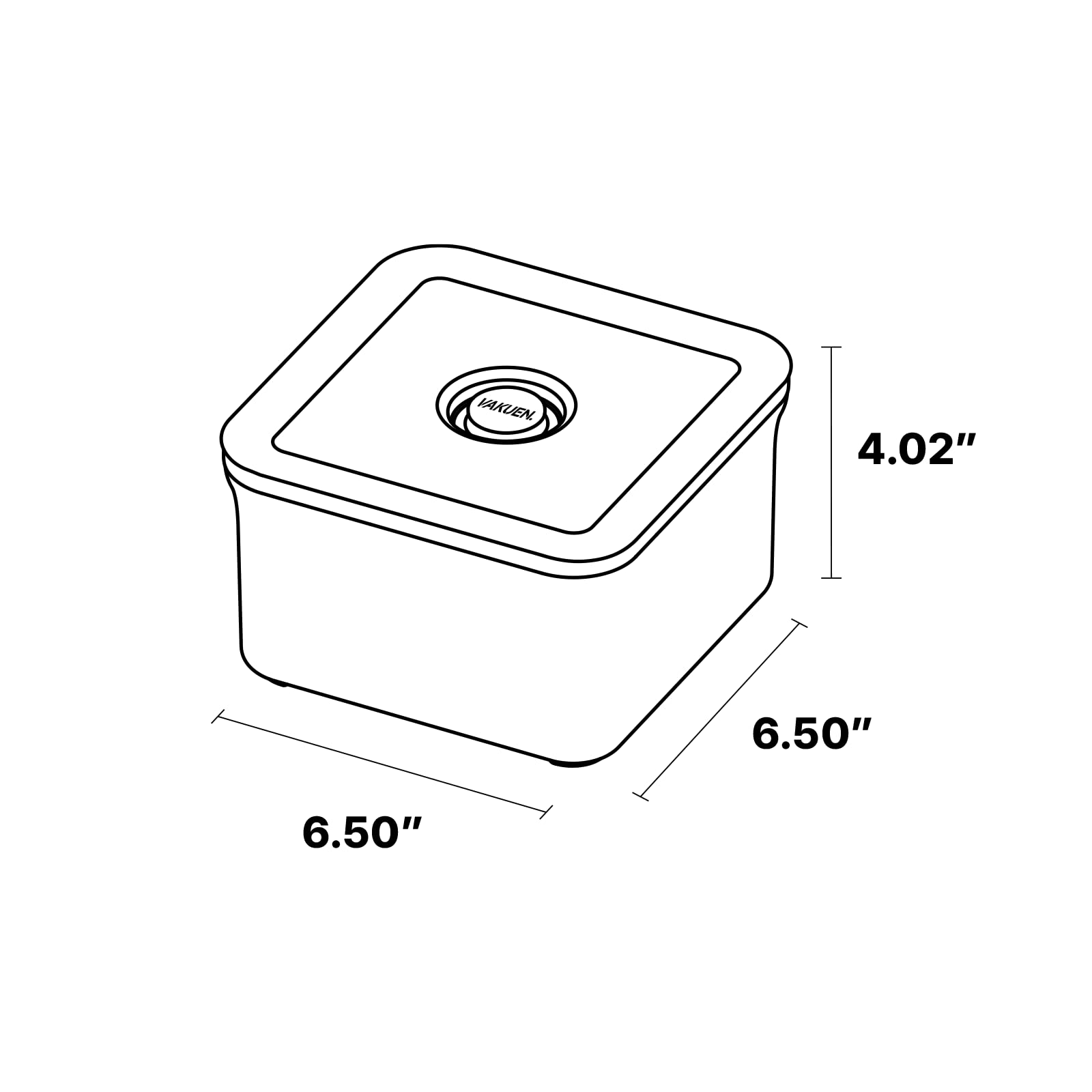 VAKUEN Premium Airtight Food Storage Containers, Square 2PC/Set(1.48qt), Smart One-Click Seal Lid, No Hinges, 100% Leak Proof, BPA-FREE, Dishwasher, Freezer & Microwave Safe