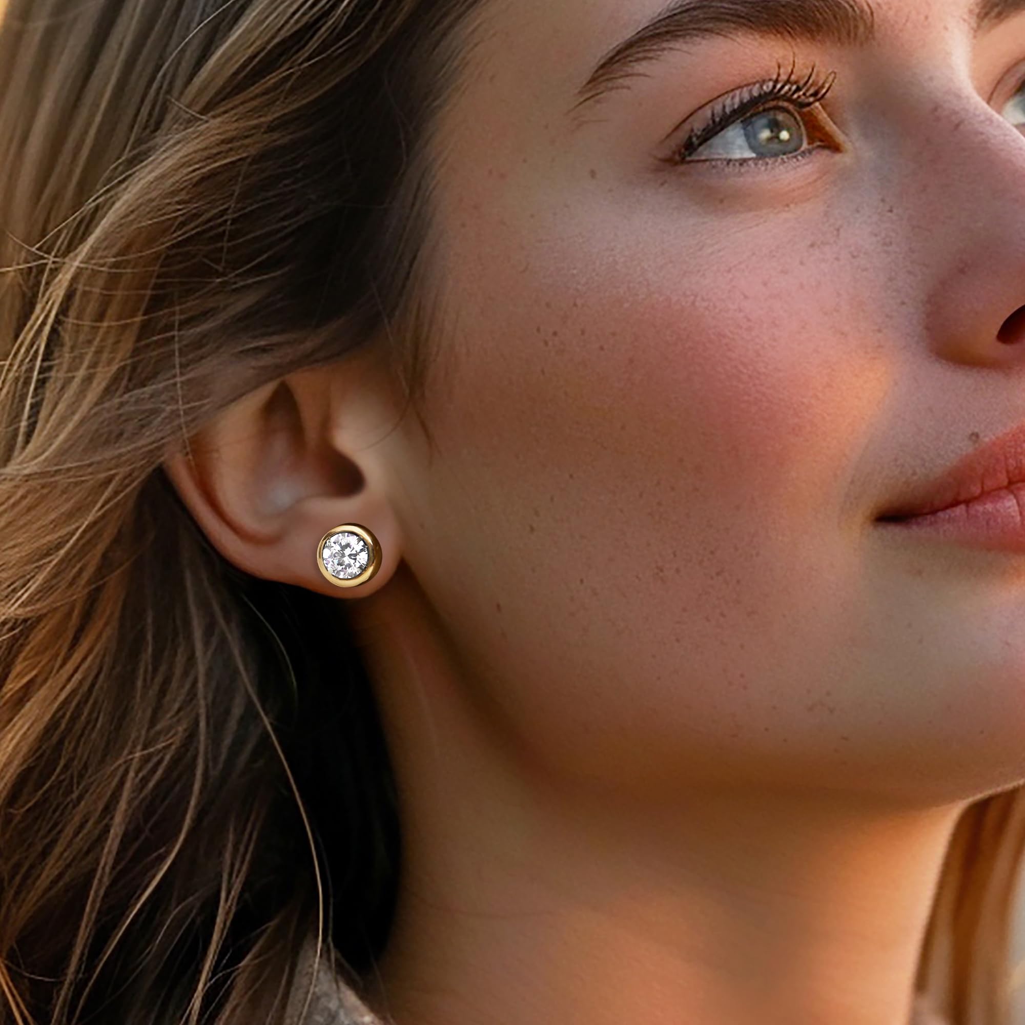 Ross-Simons 14kt Yellow Gold Bezel Earring Jackets