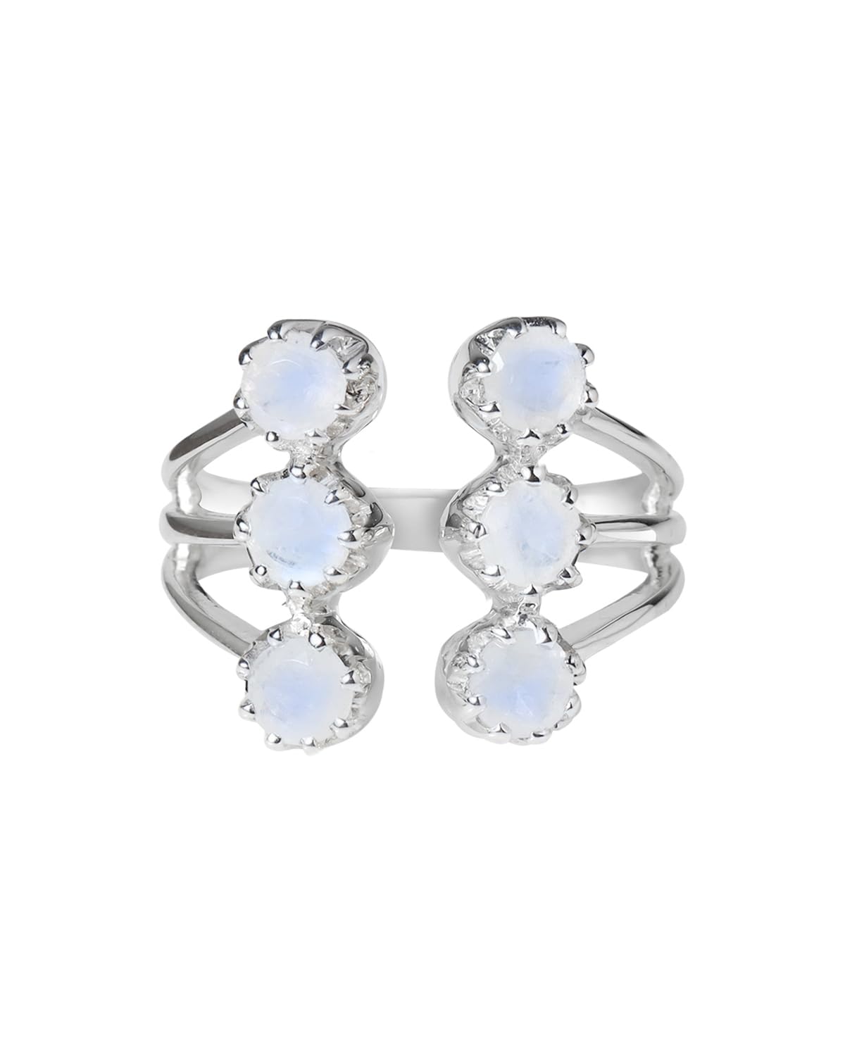 YoTreasure 1.60 Ct. Rainbow Moonstone Ring Solid 925 Sterling Silver Classic Jewelry