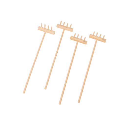 STOBOK Mini Zen Garden Rake Tool Zen Garden Sand Bamboo Tabletop Meditation Feng Shui Decor 4pcs