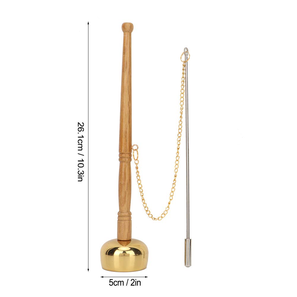 Tibetan Hand Bell，Meditation & Prayer Bells Buddhism Wooden Handle Brass Hand Bell Meditation Singing Bell Singing Scripture Implement Buddhist Supplies