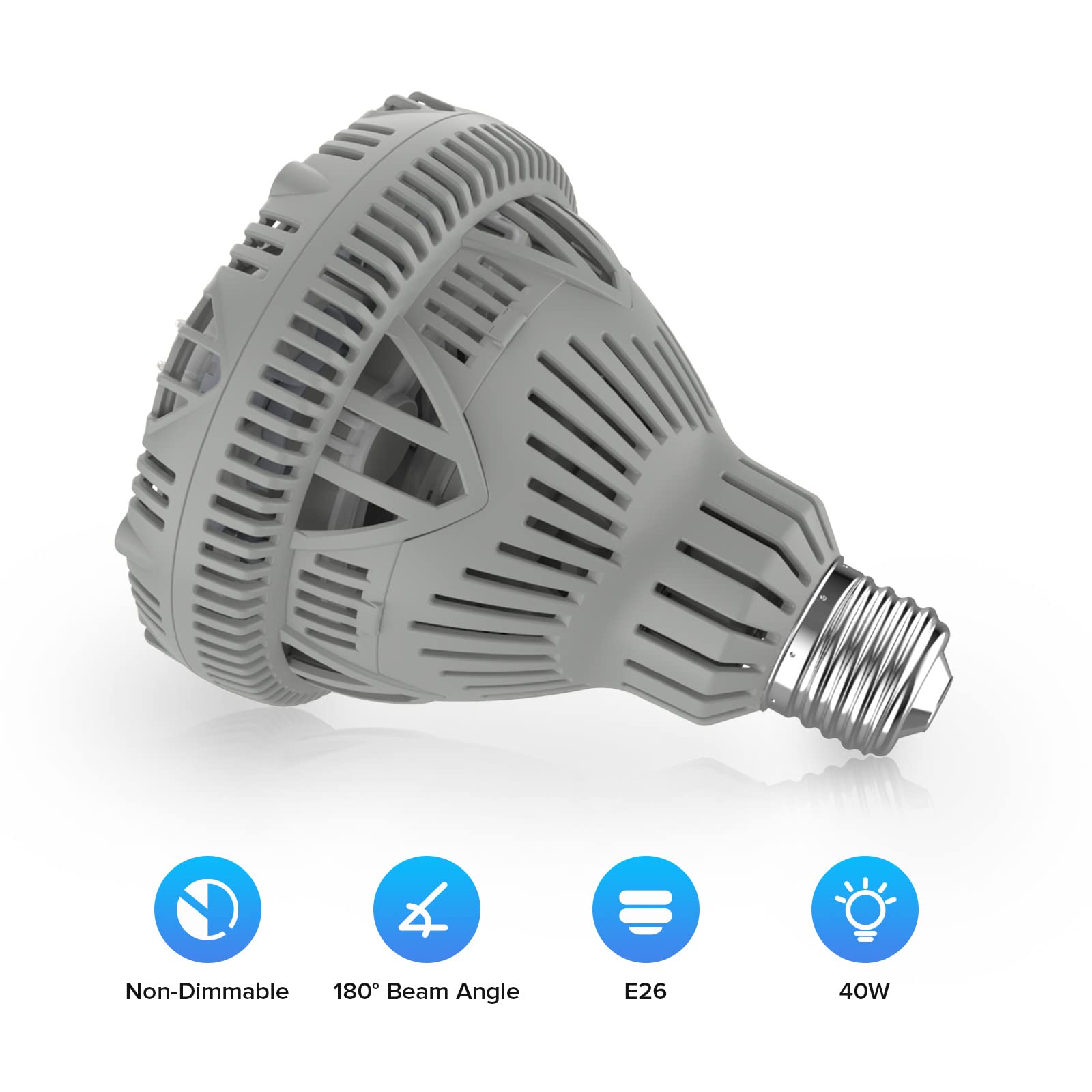 SGLEDs BR30 Light Bulb 350 Watt Equivalent 40W Super Bright Led Light Bulb E26 Base 5000K Daylight, 25000 Lifetime Hours for Garage,Warehouse,Workshop