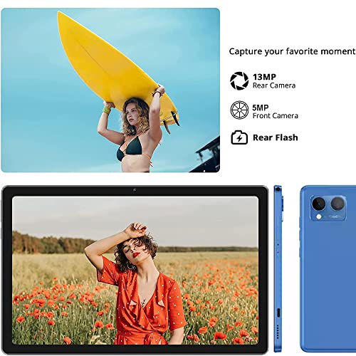 T15 Android 10.0 Tablet 10.1 Inch, 4GB RAM 64GB ROM Tablets with MTK Octa-Core Processor,2k IPS FHD 1920 * 1200, with 8 Accessories Gifts, 5MP + 13MP, Bluetooth 5.3, Dual-Band WiFi, 4000mAh