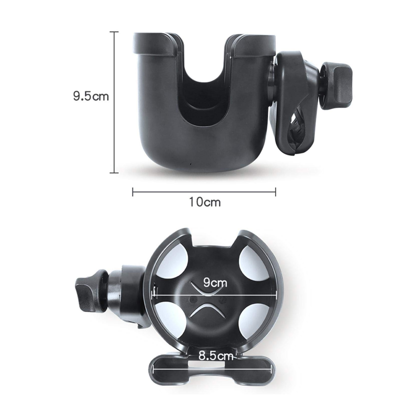 Stroller Cup Holder, Universal Cup Holder Rack, 2 in 1 Bottle Holder for Buggy Pushchair Wheelchair Bike and More