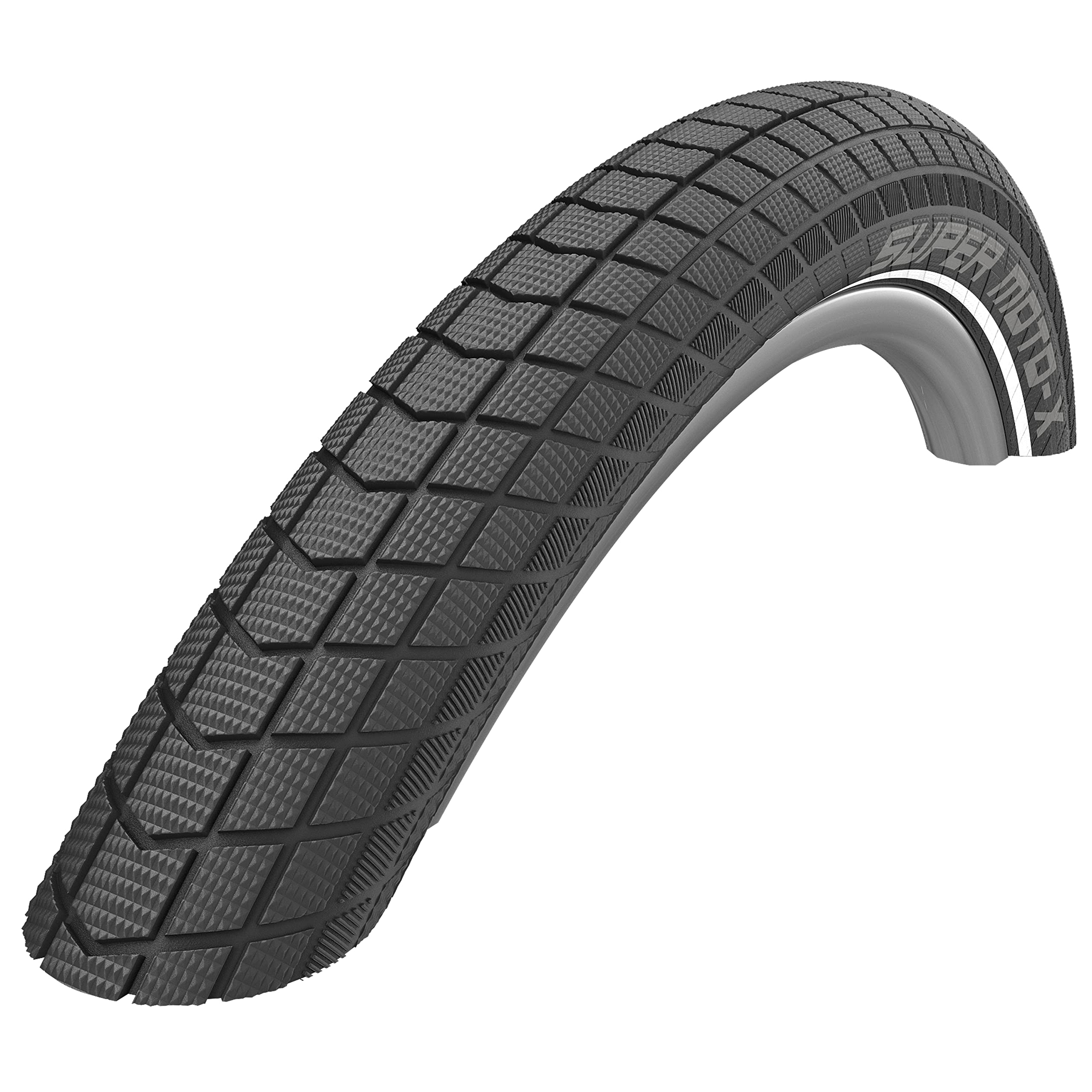 Schwalbe Super Moto-X Tire - 26 x 2.4, Clincher, Wire, Black/Reflective , Performance Line, GreenGuard, SnakeSkin