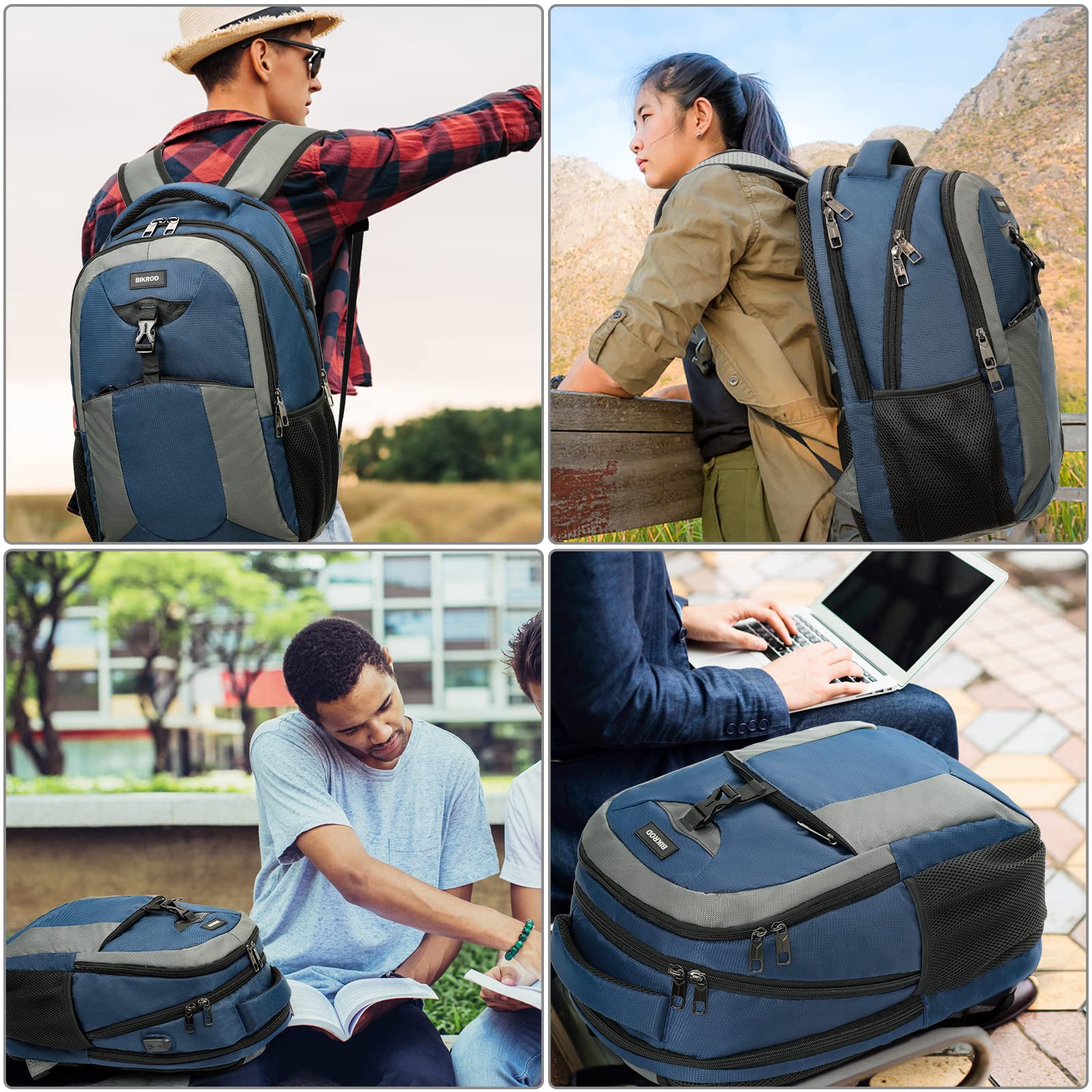 Travel Laptop Backpack for Men, College Backpacks,Water Resistant Back Pack with USB Charging Port, Business Anti Theft Durable Computer Bag Gifts Fits 15.6 IN Laptops, Black