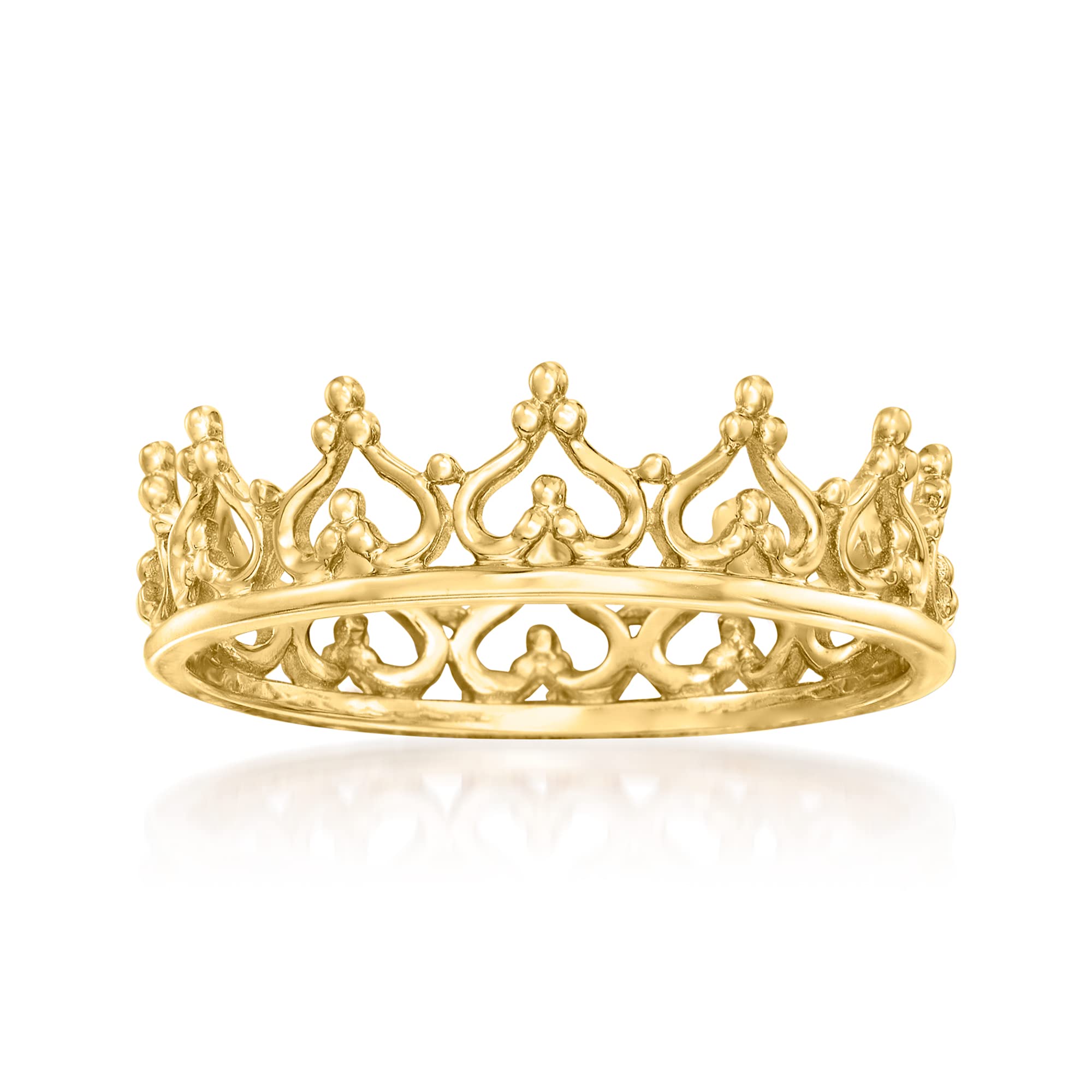 Ross-Simons 14kt Yellow Gold Royal Crown Ring. Size 8