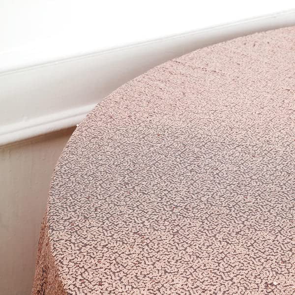 Tableclothsfactory 132" Wholesale Premium Table Cover Sparkly Sequin Round Tablecloth for Wedding Banquet Party Home Decor - Rose Gold