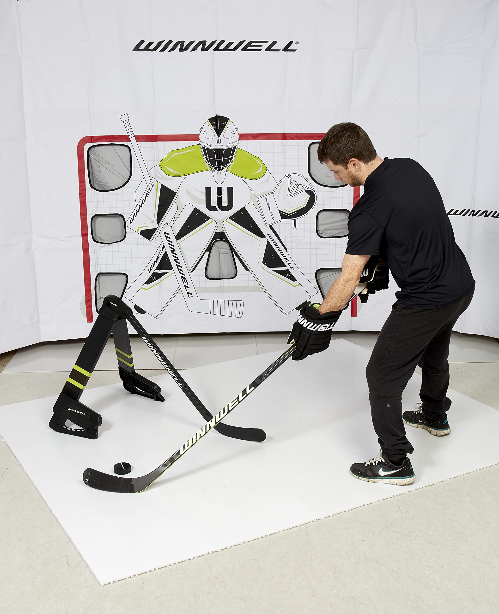 Winnwell Hockey Defender Stickhandling Aid - Pro Stick Handling Trainer Suitable for On & Off Ice, Improve Puck Control & Coordination | Training Equipment Made for Kids & Adult Hockey Players