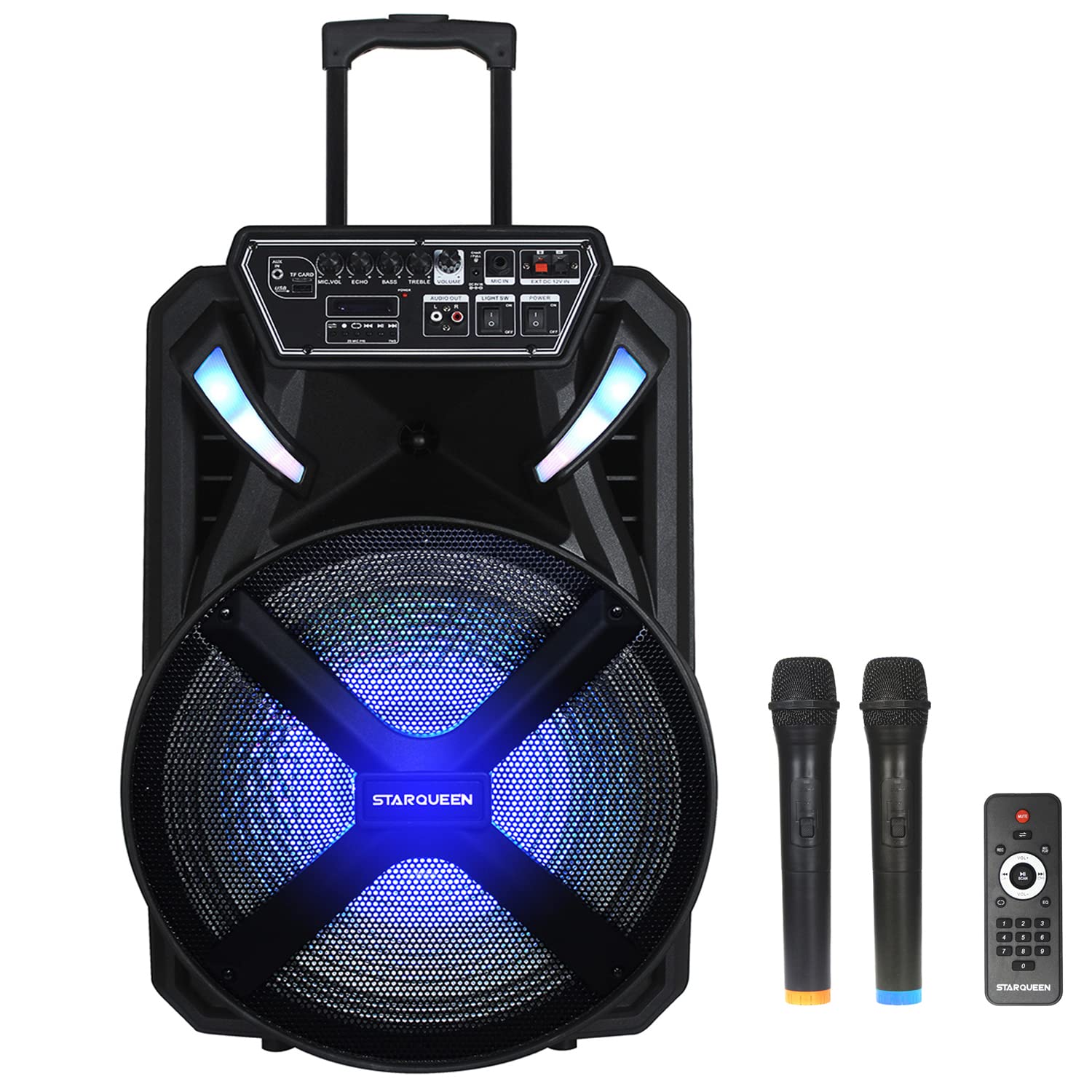 STARQUEEN Karaoke Machine for Adults and Kids 12 Inch Karaoke Speaker with Bluetooth Portable Pa Speaker with TWS/Mic Priority/LED Light Ideal for Home Party Speech Outdoor