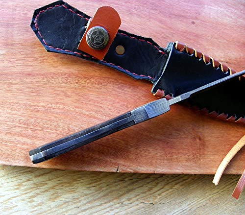 Stratuscrafts Handmade 8” Ankle Knife 512 layers Damascus Steel Boot knife Fixed Blade with Genuine leather sheath For Camping, Outdoor