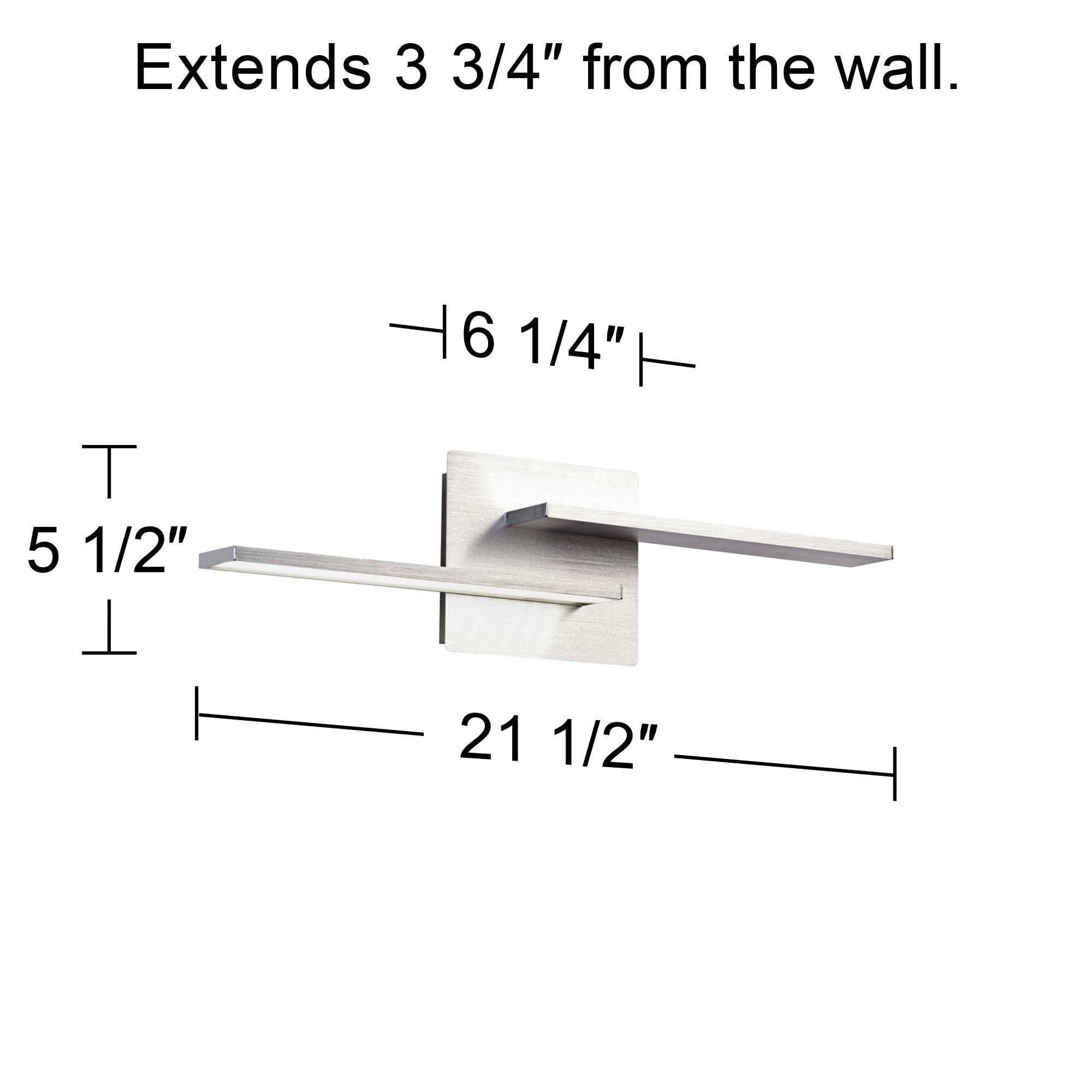 Possini Euro Design Two Linears Modern Wall Light Sconce Brushed Aluminum Hardwired 21 1/2" Wide 2-Light LED Fixture White Shade Bedroom Bathroom Bedside Living Room Home Hallway Dining Kitchen