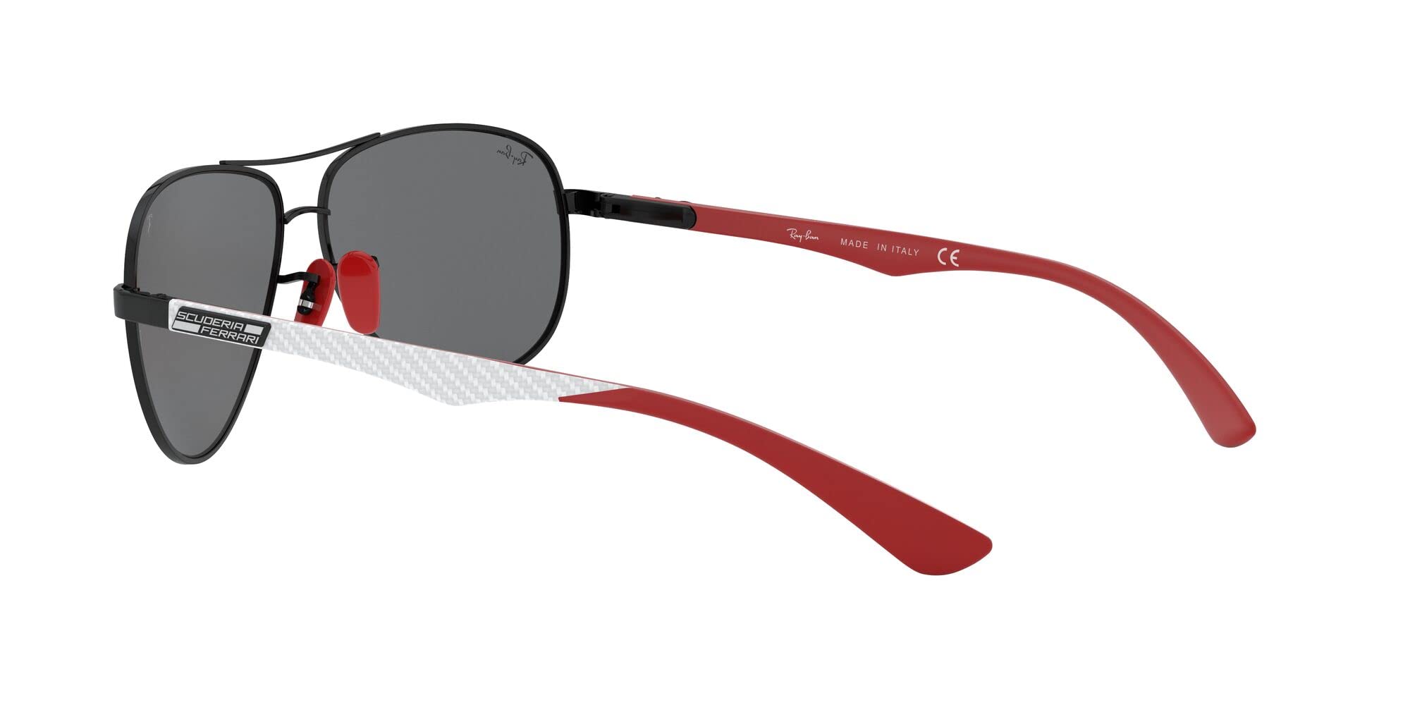 Ray-Ban RB8313M Scuderia Ferrari Collection Aviator Sunglasses, Matte Gunmetal/Chromance Polarized Grey Mirrored Blue, 61 mm