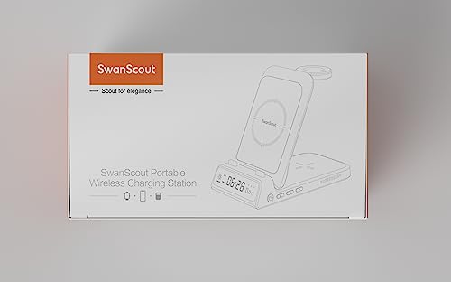 SwanScout Wireless Charger for Google Pixel Watch 1 Only, SwanScout 703G, 3 in 1 Wireless Charging Station Stand for Google Pixel 8 Pro/8a/8/Fold/Pixel 7/7A/7 Pro/6/6 Pro/5/4/3/XL, Pixel Buds Pro