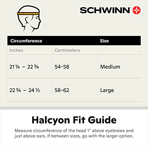 Schwinn Halcyon ERT Bike Helmet for Youth Boys Girls, Ages 8 to 14, Can Fit Head Circumference 54-58 cm, 19 Vents, Removeable Visor, Adjustable Fit, Medium Blue