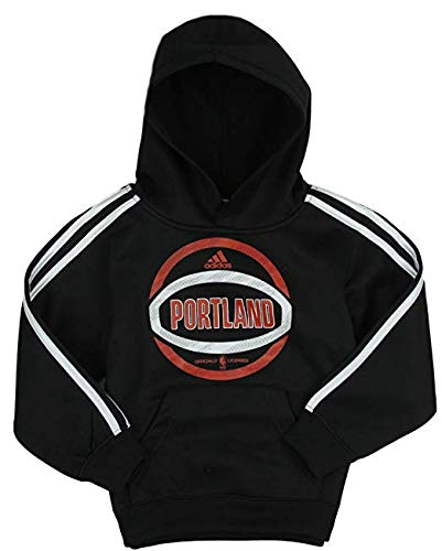 Portland Trail Blazers NBA Little Boys 3 Stripe Pullover Hoodie, Black (Large (6X-7), Black)