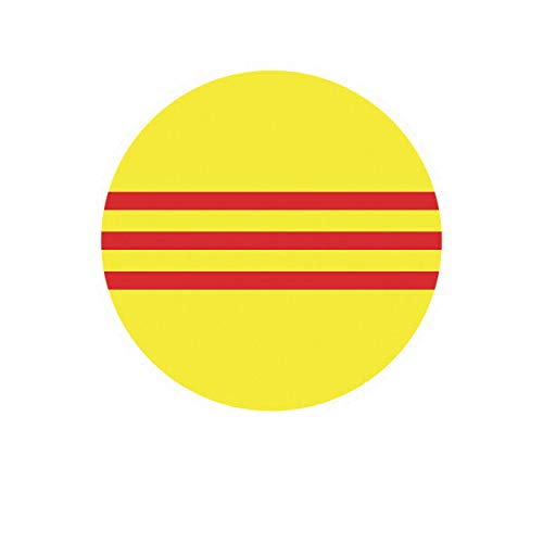 Round South Vietnamese Flag Sticker Decal Vinyl Vietnam Southern Bumper Sticker Vinyl Sticker Car Truck Decal 5"