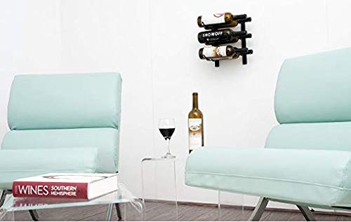 VintageView W Series Wine Rack 1-6 Bottle Wall Mounted Wine Rack (Matte Black) Stylish Modern Wine Storage with Label Forward Design