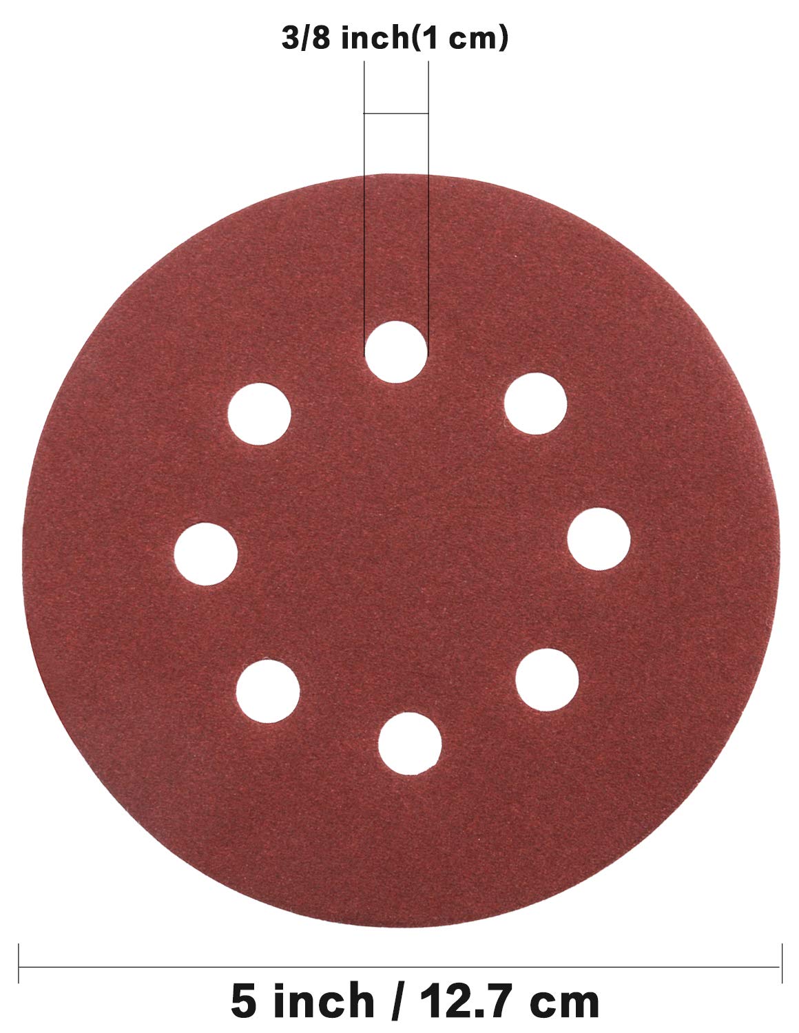 Sanding Discs, VERONES 180 PACK 5 inch 8 Holes Hook and Loop Adhesive Sanding Discs Sandpaper 10 grades Include 60 80 100 120 150 180 240 320 400 600 Grits for Random Orbital Sander