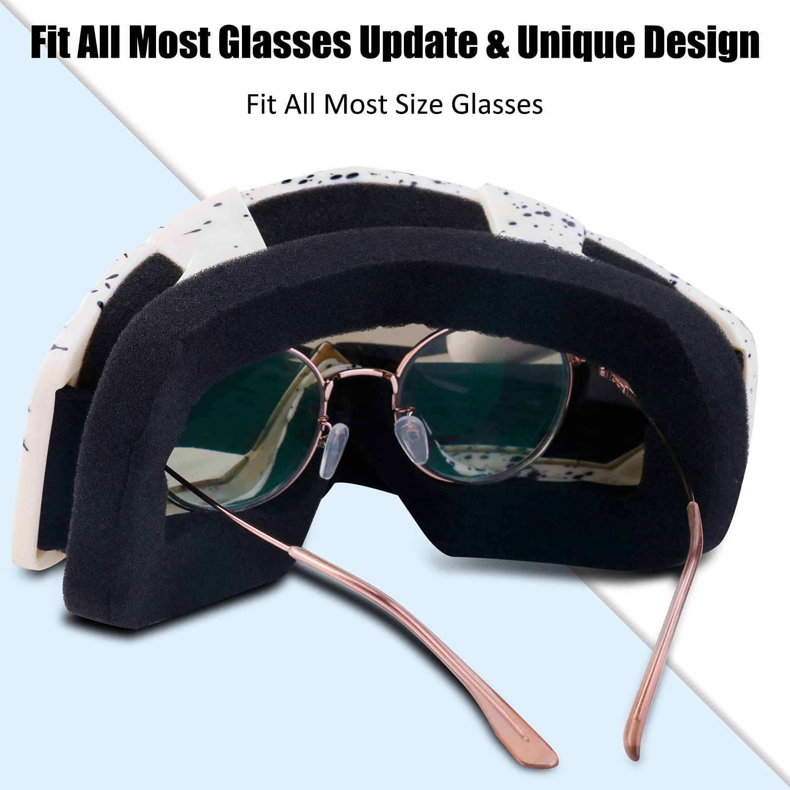 Tsuinz Ski Goggles, Snowboard Goggles for Winter Outdoor Men/Women(Black)