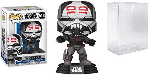 POP Star Wars: Clone Wars - Wrecker Funko Vinyl Figure (Bundled with Compatible Box Protector Case), Multicolor, 3.75 inches