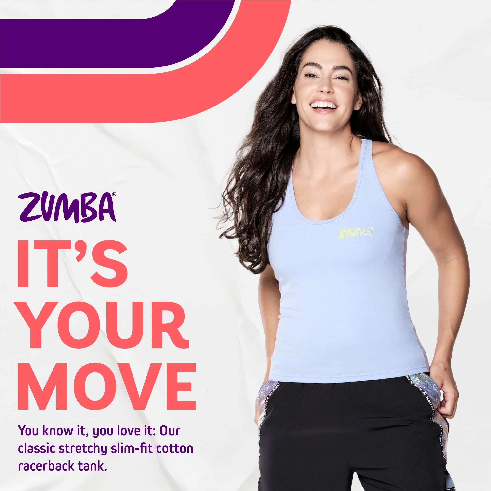 ZUMBA Women's Future 2.0 Racerback Tank Top, Sleeveless Exercise Tank, Medium, Orchid