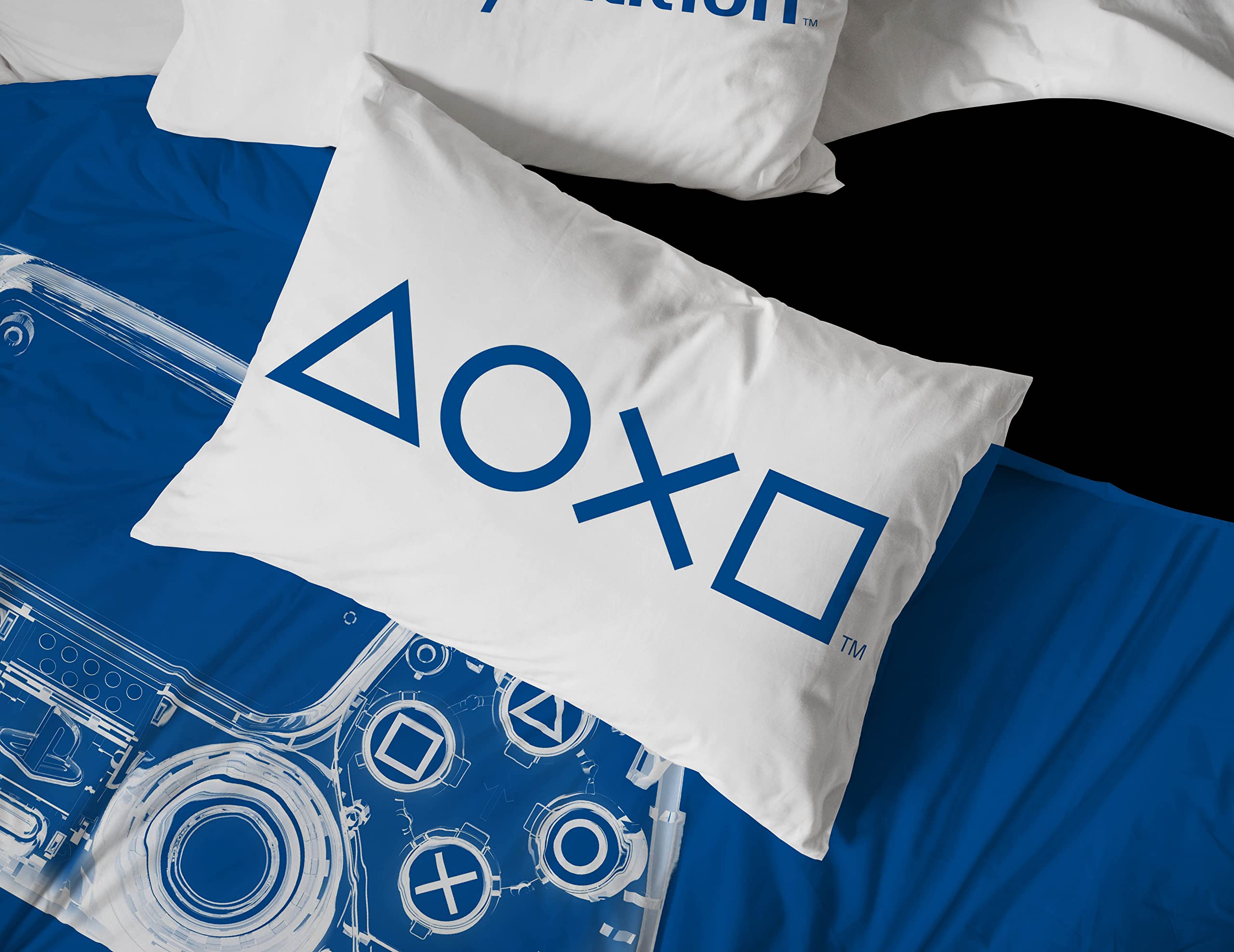 PlayStation X-Ray Gamer 7 Piece Full Size Bed Set - includes Comforter & Sheet Set - Super Soft Kids Bedding Fade Resistant Microfiber (Official Product)