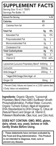 PURALITY HEALTH Curcumin Gold, from Turmeric with Ginger Oil & DHA Omega-3s, Micelle Liposomal Enhanced Absorption, Joint Health, 15 Day Supply
