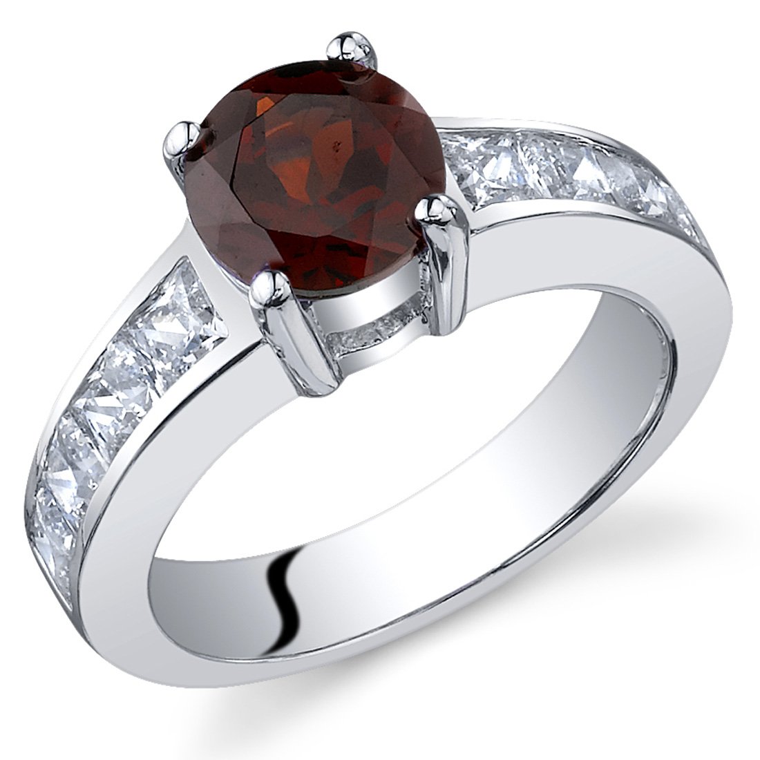 PEORA Simply Sophisticated 1.50 carats Garnet Ring in Sterling Silver Size 9
