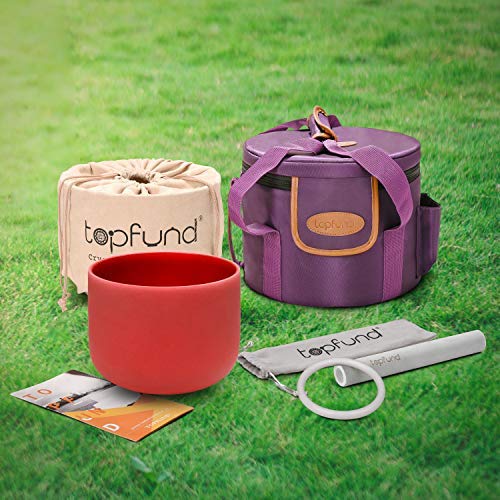 TOPFUND (Red C Note Crystal Singing Bowl Root 8")