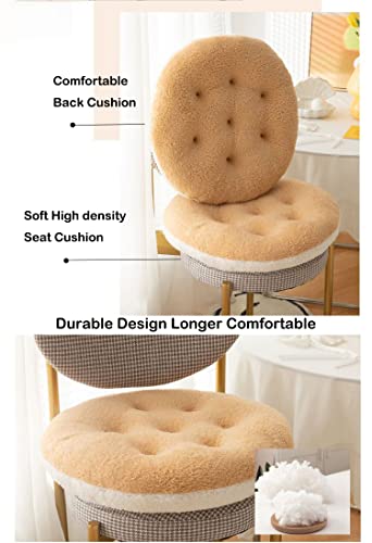 unlockgift Sherppa Round Chair Cushion 16 inch, Office Sedentary Butt Pillow, Decorative Seat Cushion for Rocking Chair,Couch,Bedroom,Car,Cream White