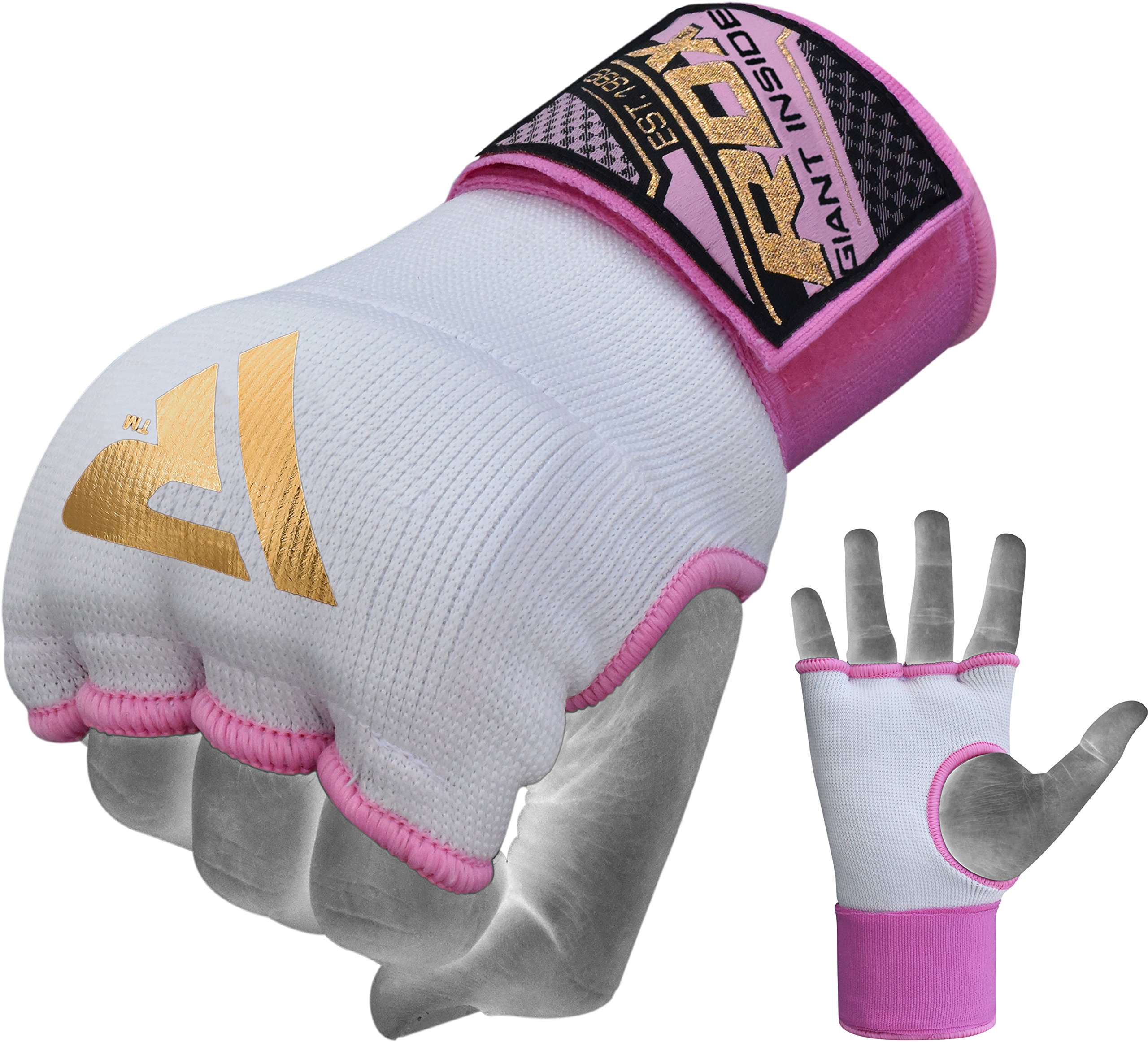RDX Boxing Hand Wraps Women Inner Gloves, Quick 75cm Long Wrist Straps, Elasticated, Padded Fist Hand Protection, Muay Thai MMA Punching Speed Bag Training Bandages, Under Mitts Handwraps