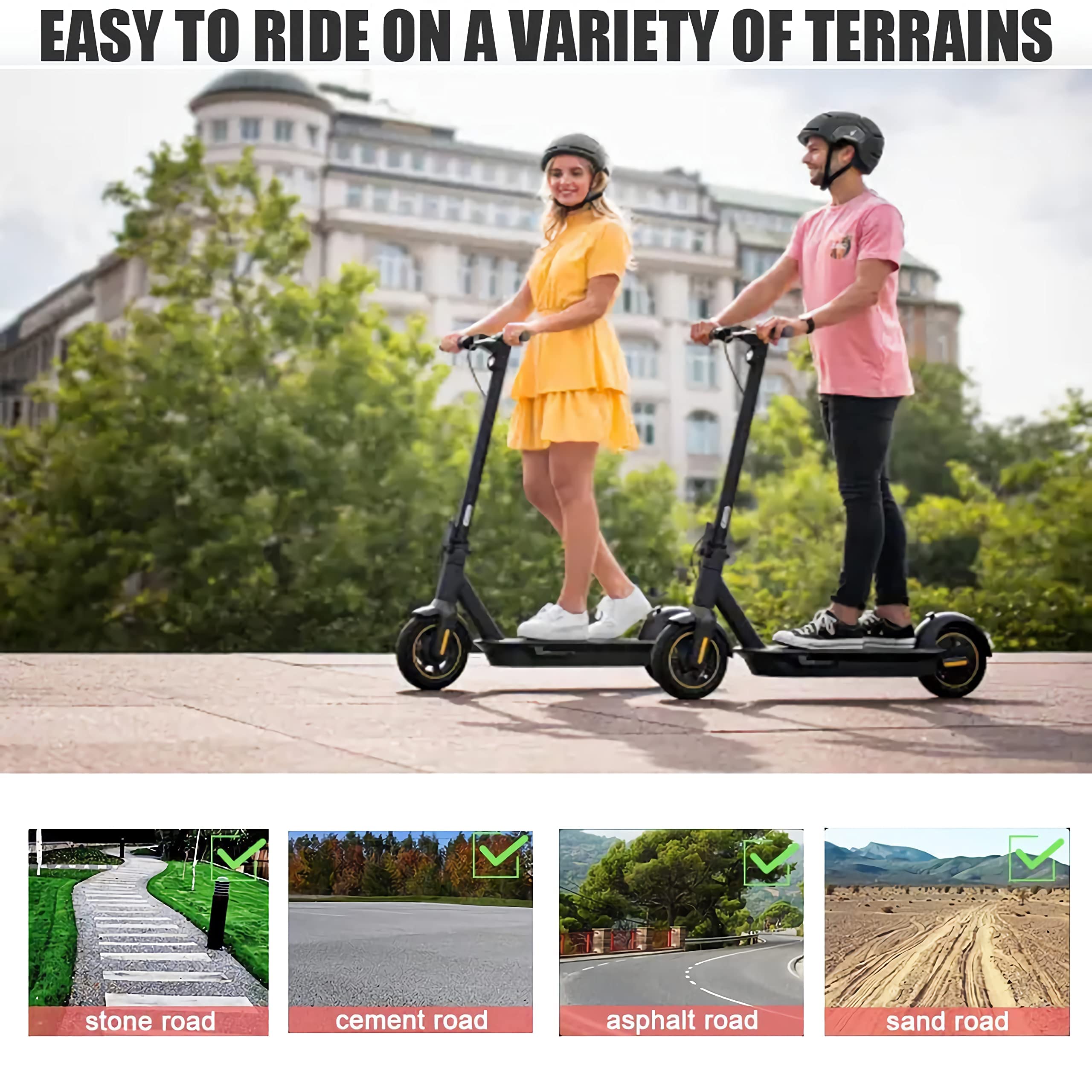 YBang 60/70-6.5 tubeless tire with valve for Segway Ninebot Max G30 / G30E / G30LP electric scooter solid rubber tires 10-inch anti-slip explosion-proof tires (2 Pcs)