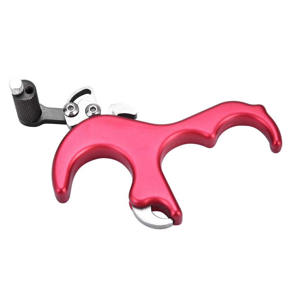TOPINCN Archery Release Aids, 3 Finger Grip Thumb Caliper Trigger for Compound Bow Accessory(Red)