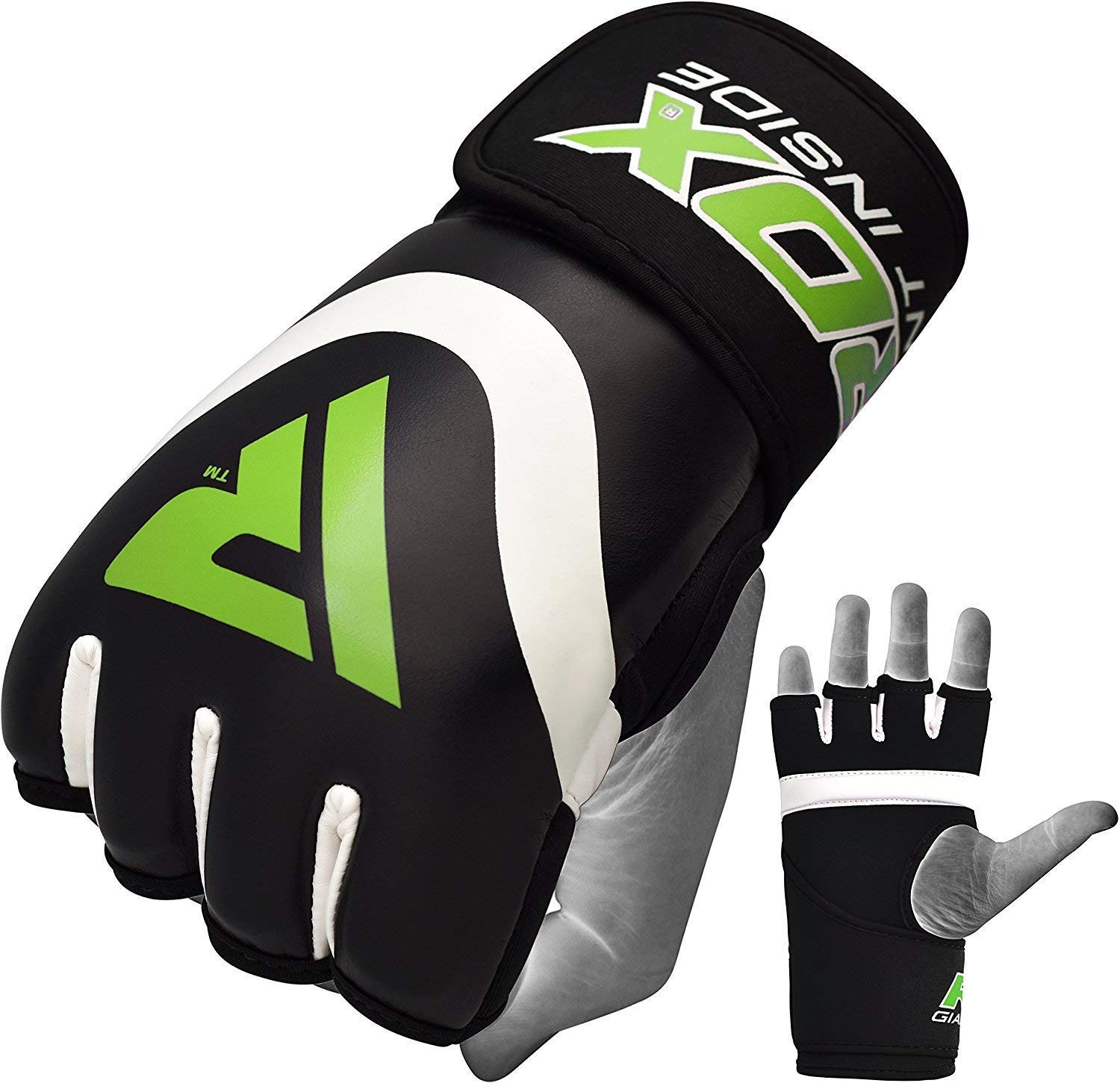 RDX Boxing Hand Wraps Inner Gloves for Punching – Maya Hide Leather Fist Protector Under Mitts - Great for MMA, Muay Thai, Martial Arts, Heavy Bag, Kickboxing, Multi-Purpose Training & Combat Sports