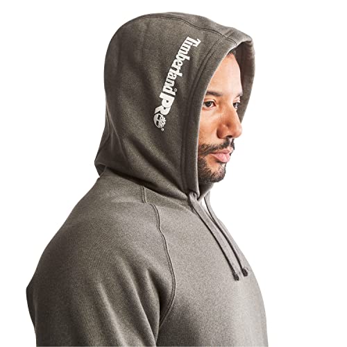 Timberland PRO Men's Standard Honcho Sport Double Duty Pullover Hooded Sweatshirt, Dark Charcoal Heather-White, M
