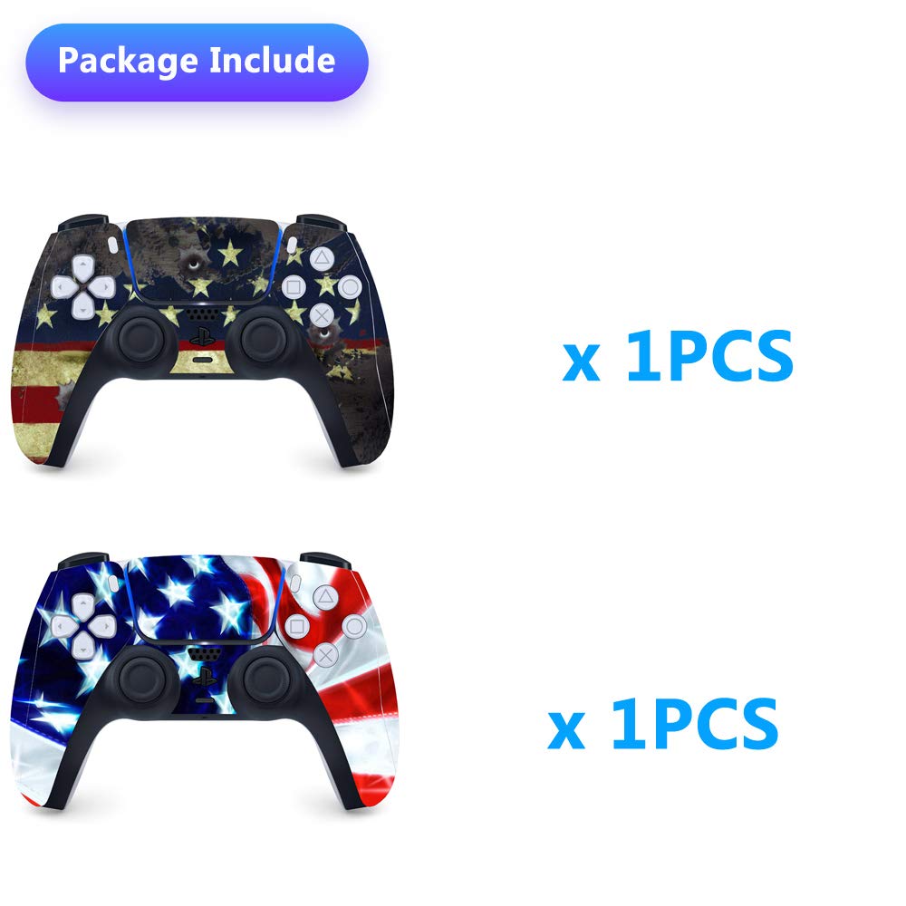 Vinyl Decals Skin Stickers Cover - 2 Pack for Sony Playstation 5 PS5 DualSense Controllers (Combination 3)