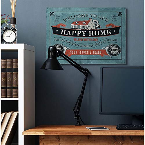 Stupell Industries Happy Home Inspirational Vintage Comic Book, Design by Artist Ester Kay Wall Art, 30 x 1.5 x 40, Canvas